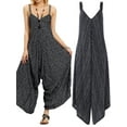 Women's Plus Size Casual Striped Wide Leg Holiday Beach Jumpsuit ...
