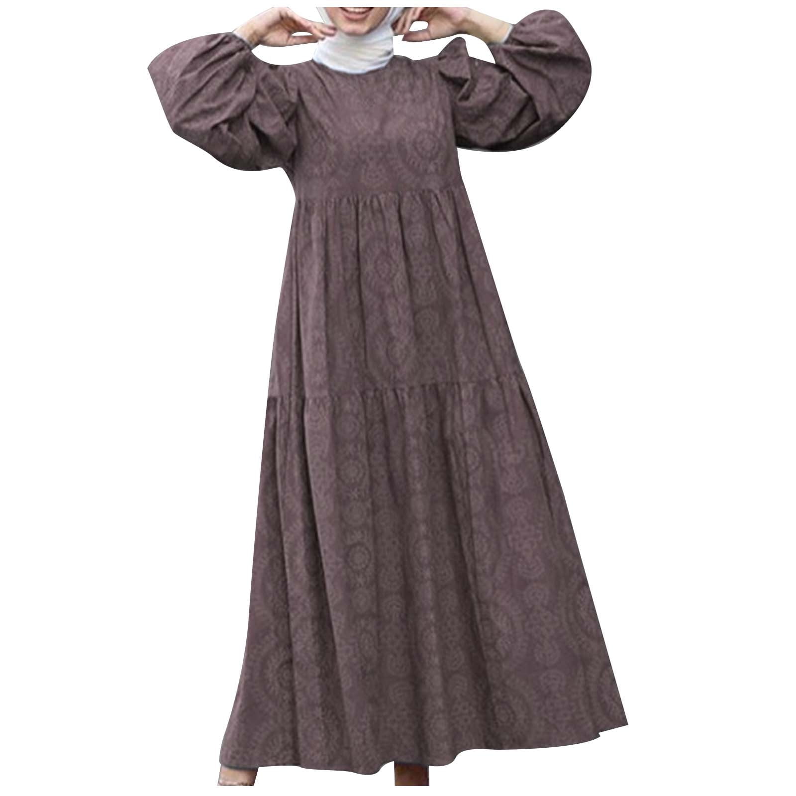 Womens Plus Size Muslim Dress Eid Ramadan Modest Prayer Clothes Islamic ...