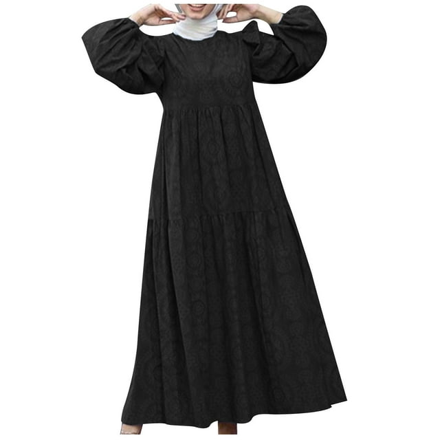 Womens Plus Size Muslim Dress Eid Ramadan Modest Prayer Clothes Islamic ...
