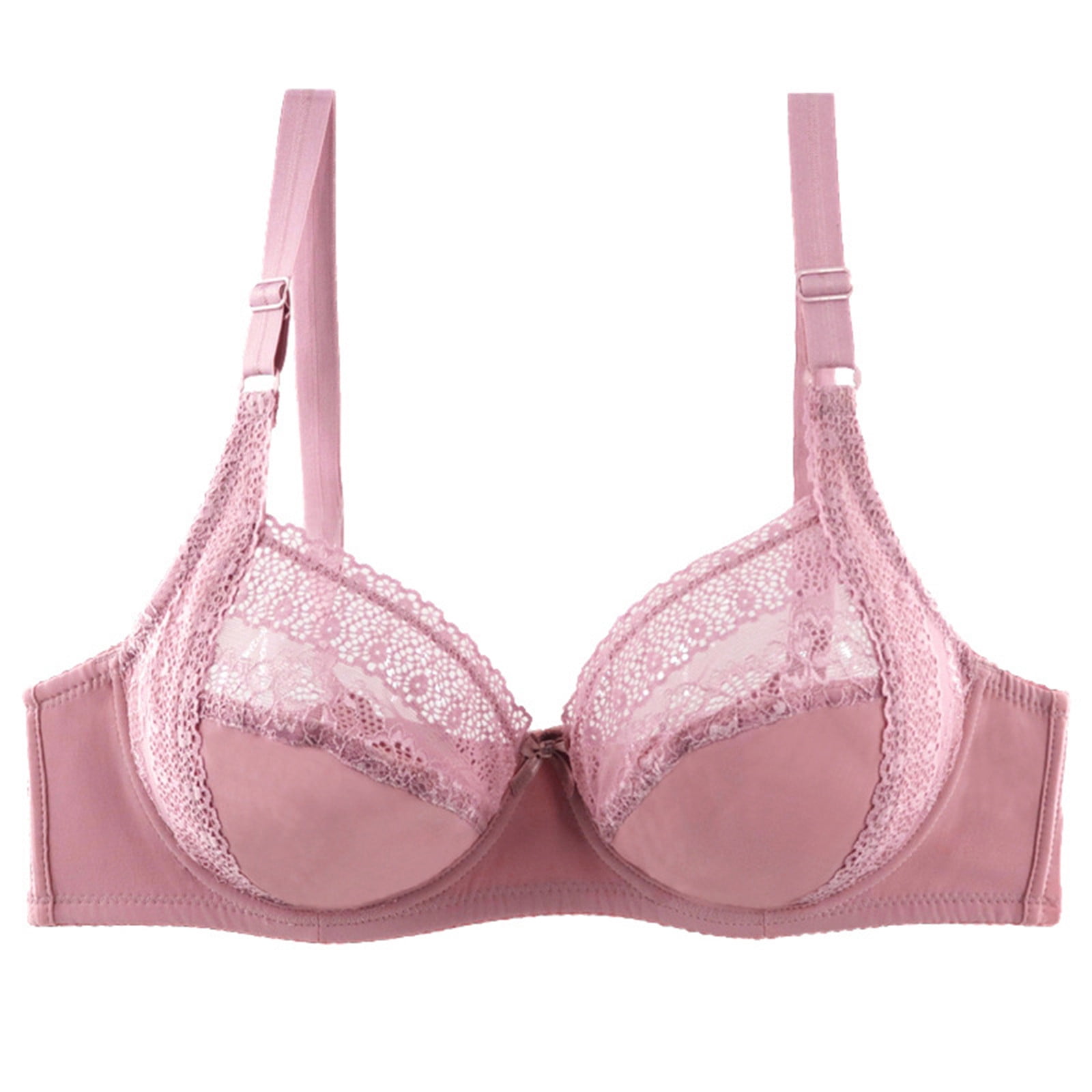 Womens Plus Size Sheer Lace Bra Wireless Unlined 3 4 Cup See Through