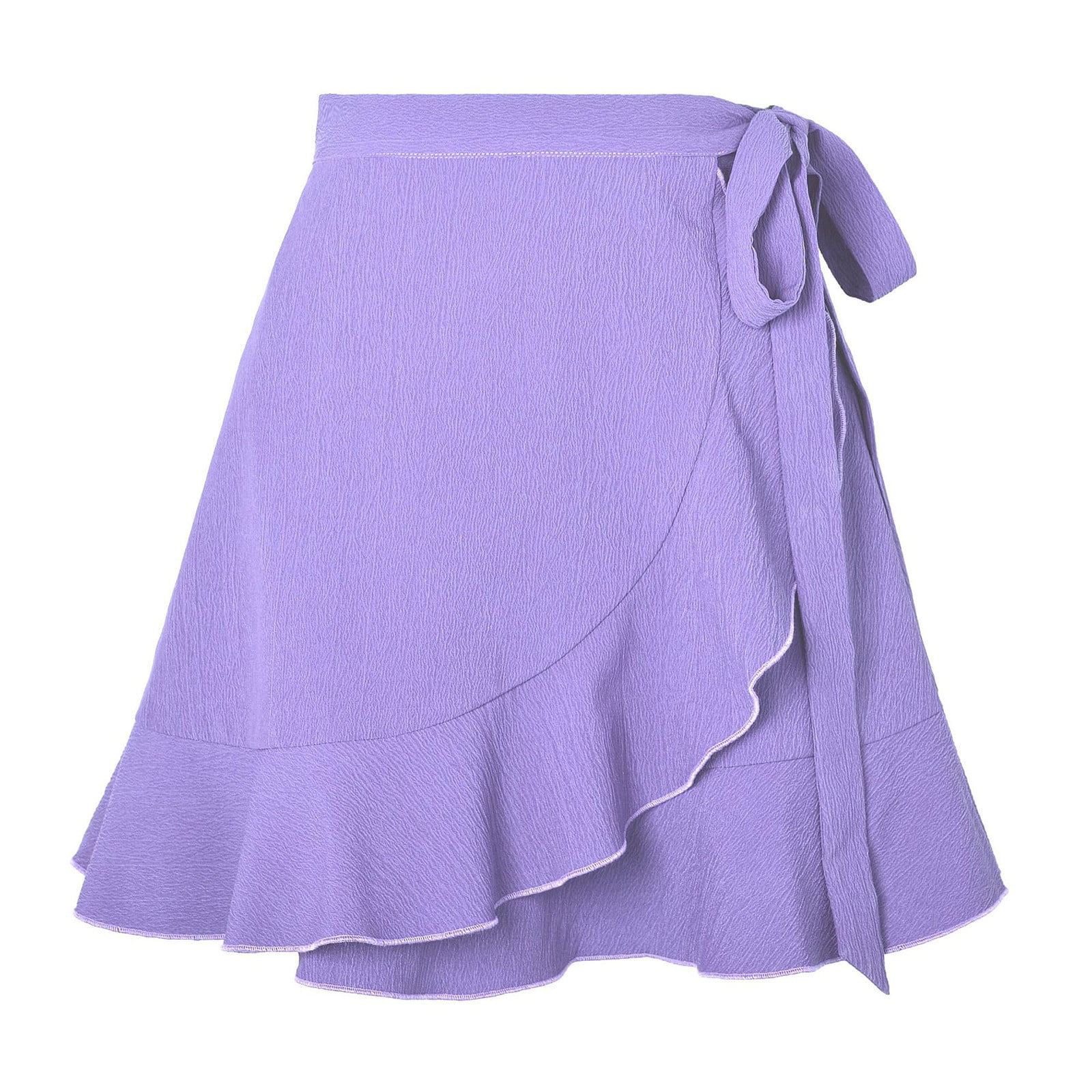 Womens Plus Size Skirts Lace Up High Waisted Solid Color Ruffled Skirt Sexy Stylish Party