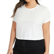Women's Plus Size Shirred Tee - Walmart.com