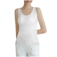Womens Plus Size Tank Tops Built In Bra Comfy Camisole Sleeveless Crew Neck Workout Tops For