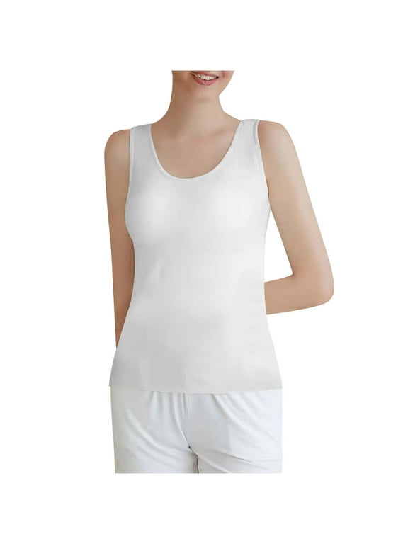 Timegard Plus Size Tank Tops for Women Built in Bra Comfy Sleepwear ...
