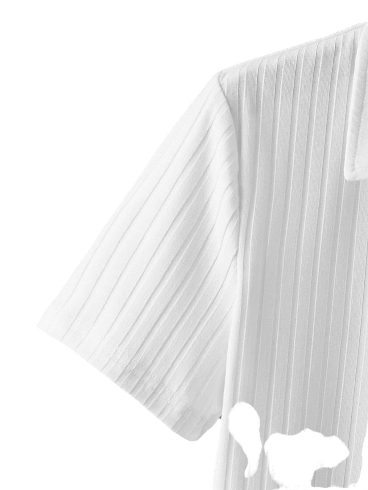 Womens Plus T-shirts Casual Plain Collar Crop Tee 2XL White - Walmart.com