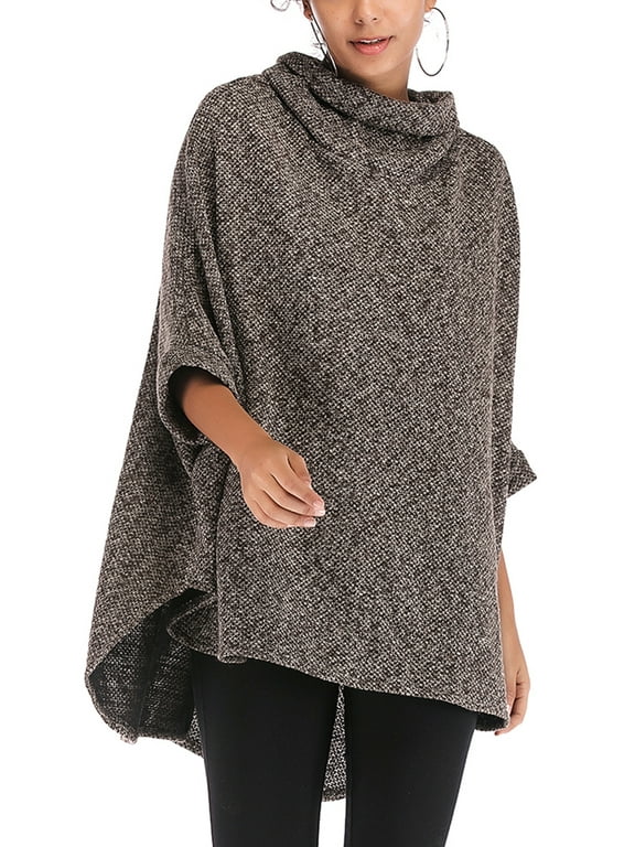 BRUCERIVER Women's Wool Blended Versatile Multi Style Long Knit Poncho ...