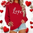 Womens Preppy Heart Valentines Sweatshirts Oversized Pullover ...