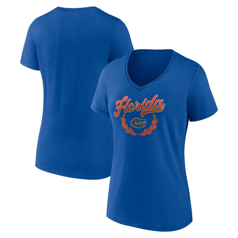 NCAA Florida Gators Women's Blue Cotton Short Sleeve V T Shirt ...