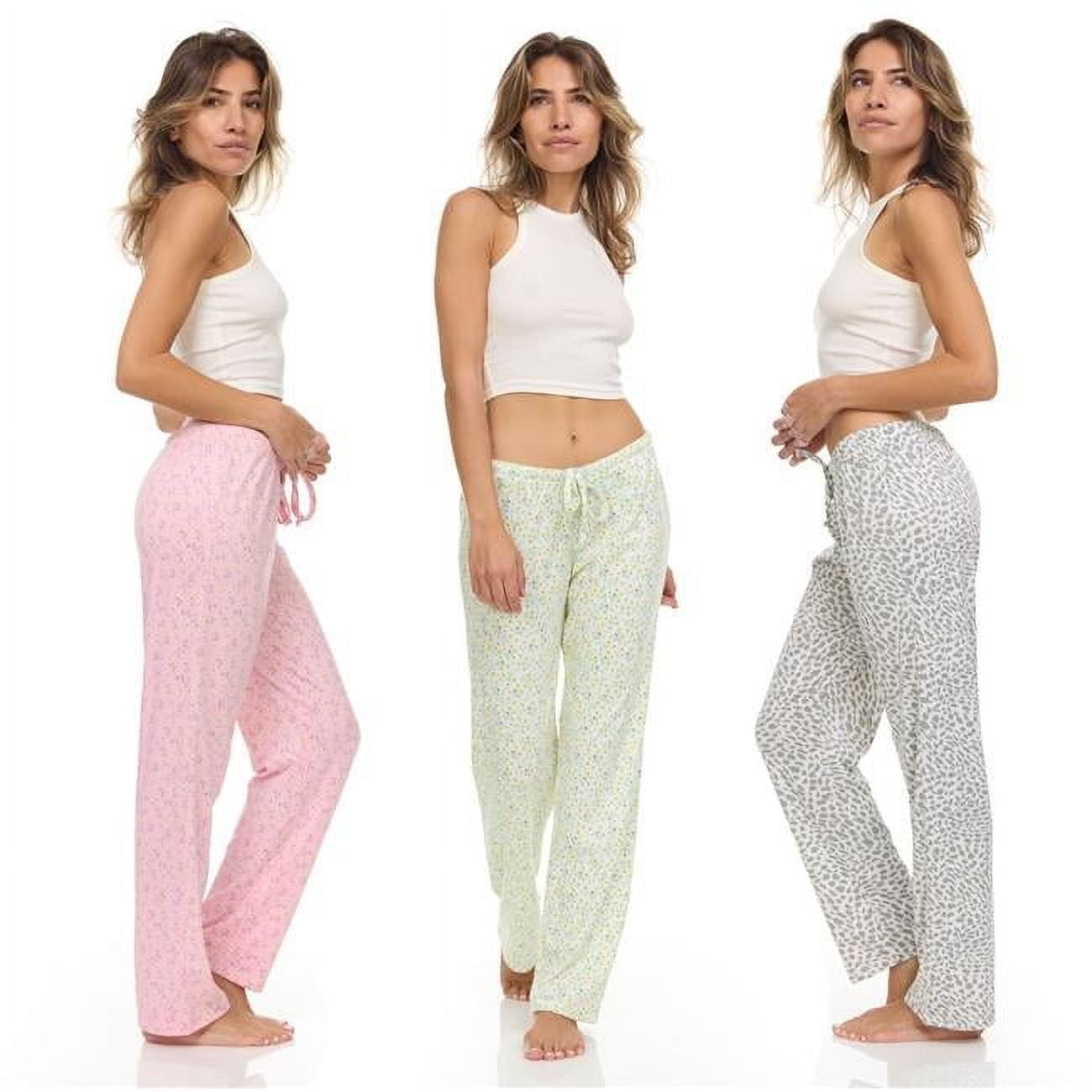 Womens Printed Lounge Pajama Pants, Assorted Color - Medium - Pack of 3 ...