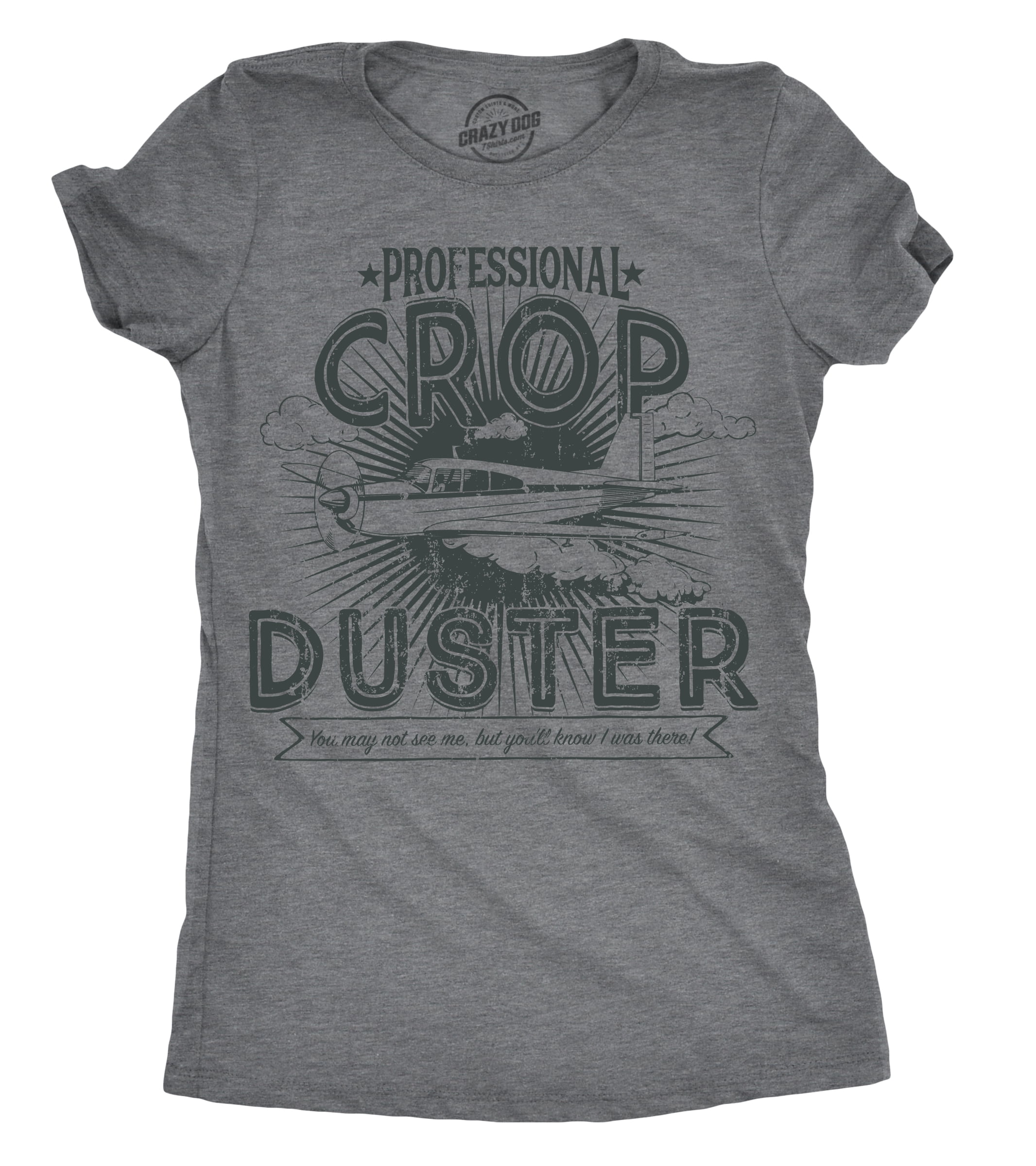 Womens Professional Crop Duster Funny Fart T shirt Rude Farting Top for ...
