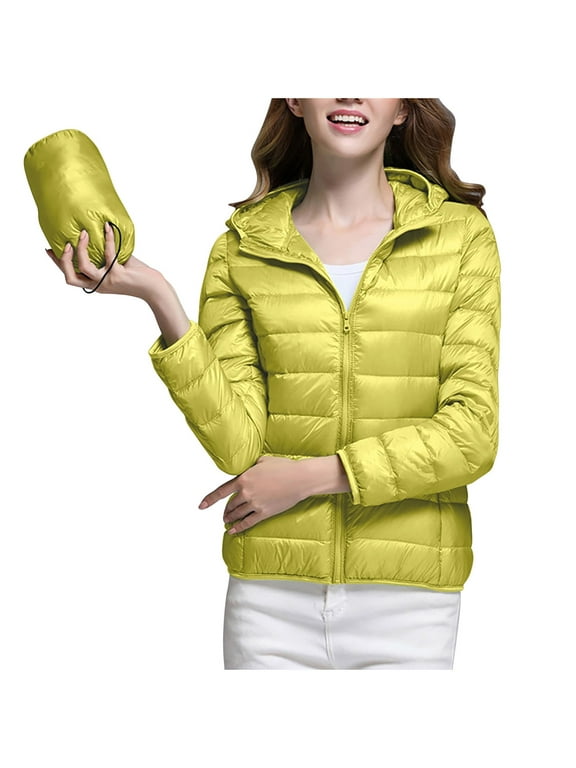 Women's Packable Puffer Jacket Lightweight Puffer Jacket Winter Warm Puffer Jacket with ...
