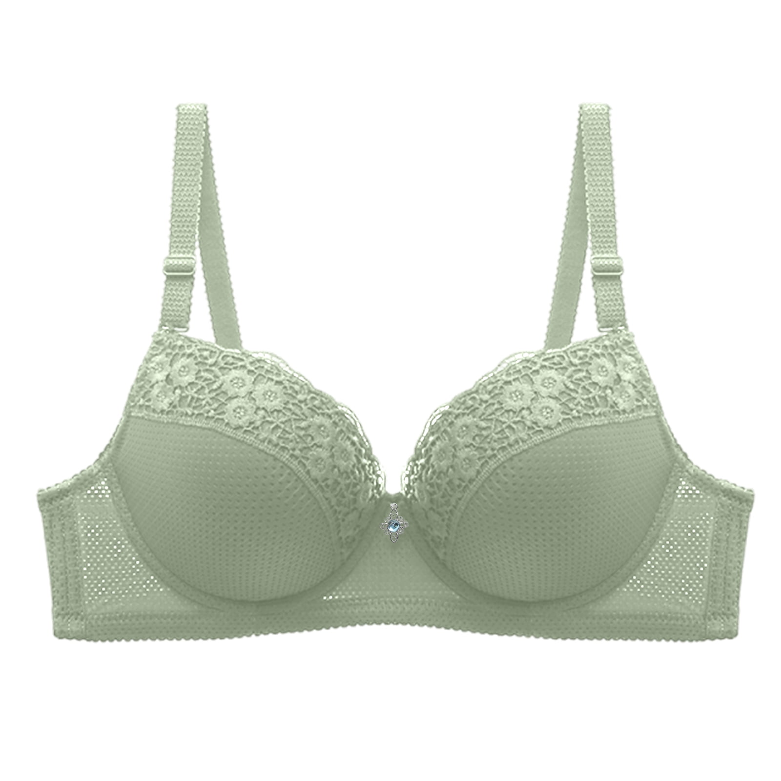 Womens Push Up Bra - Lace Underwire Padded, Add 1 Cup, Plunge Demi Bra ...