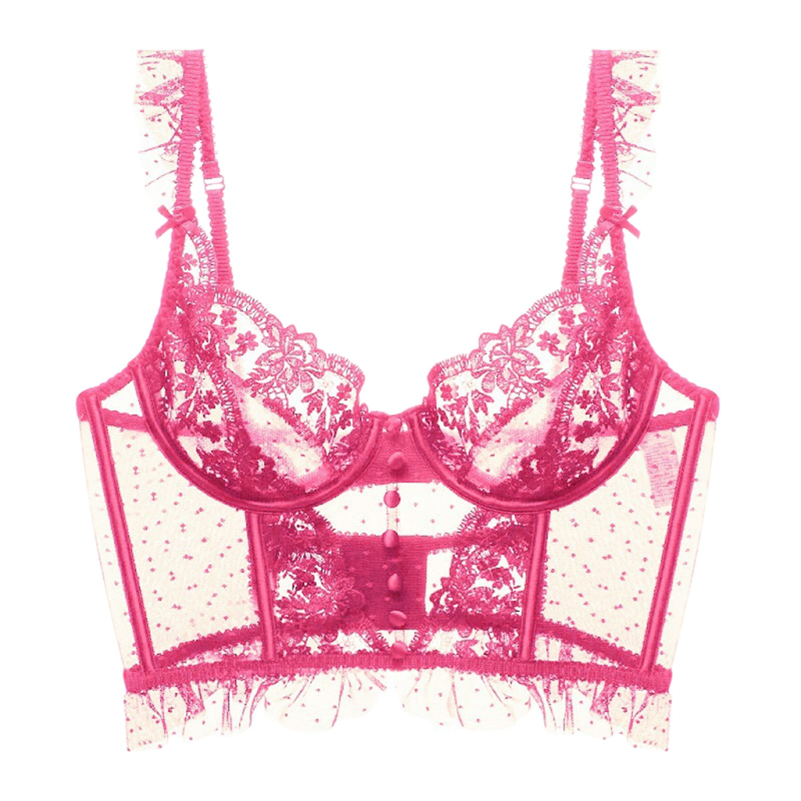 Womens Push Up Front Fastening Bras Underwired Bra Women French Corset