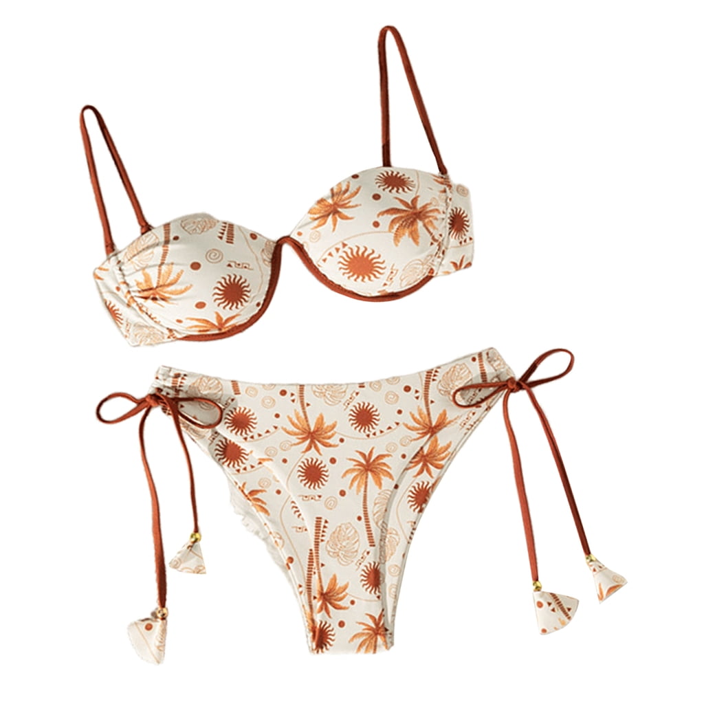 Womens Push Up Swimsuits Two Pcs Bathing Suit Female Backless Swimsuit ...