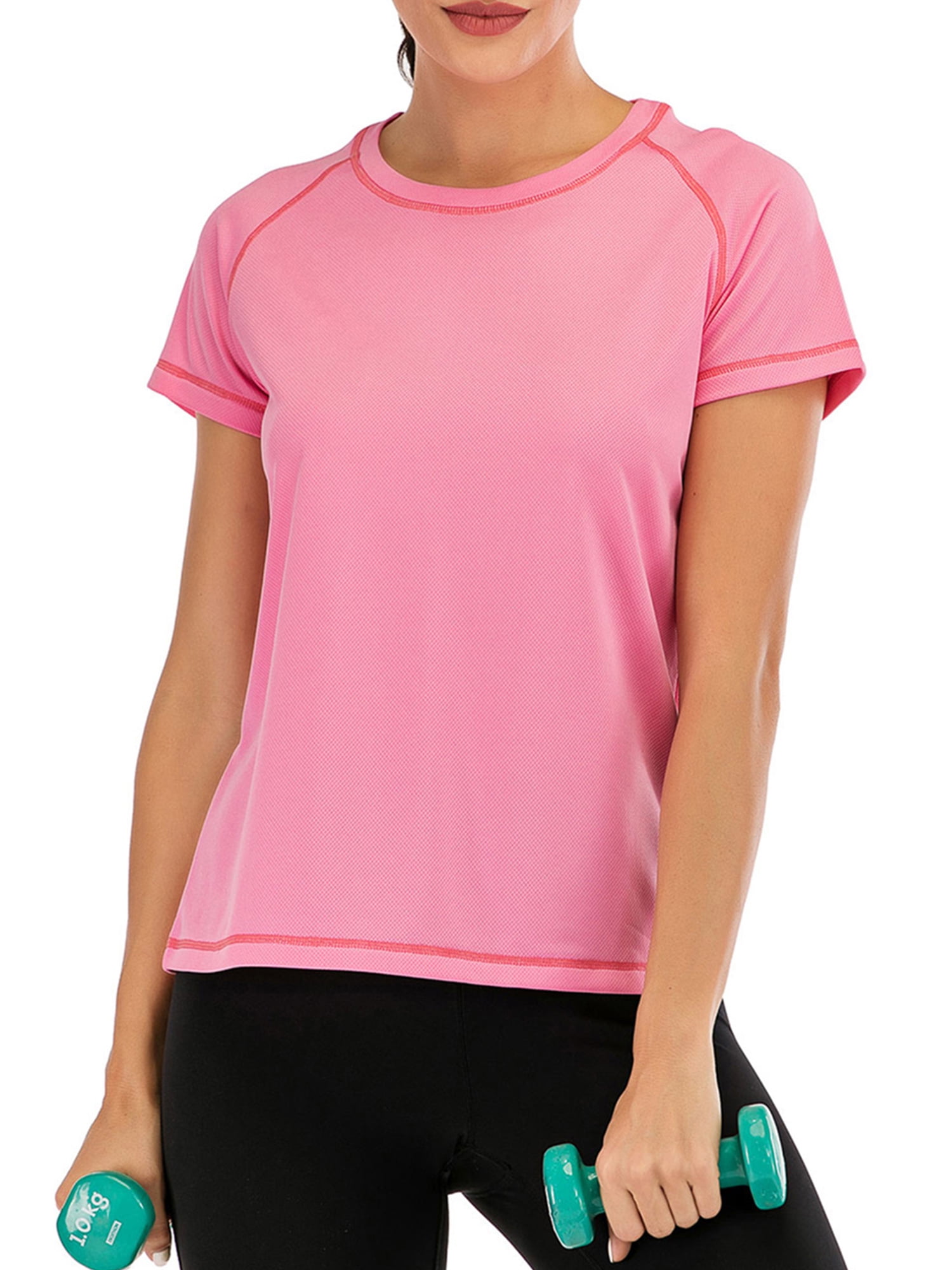 Womens Quick Dry Fit Athletic Shirts Workout T-Shirt, Gym Works Shirt ...
