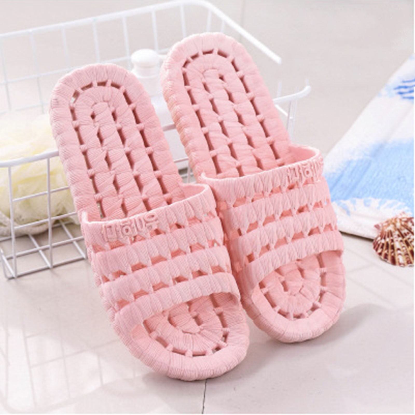 Womens Quick-Dry Shower Slides, Waterproof Pool Sandals with Drain ...