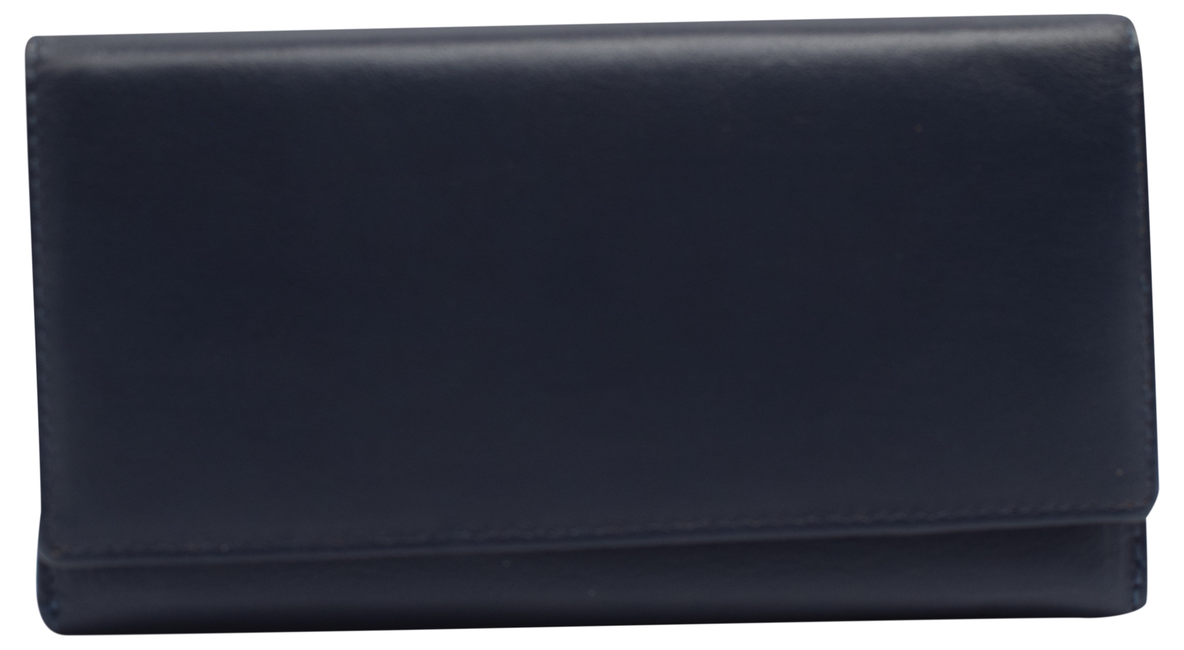 Womens RFID Genuine Leather Wallet Clutch Zip Around Checkbook ...