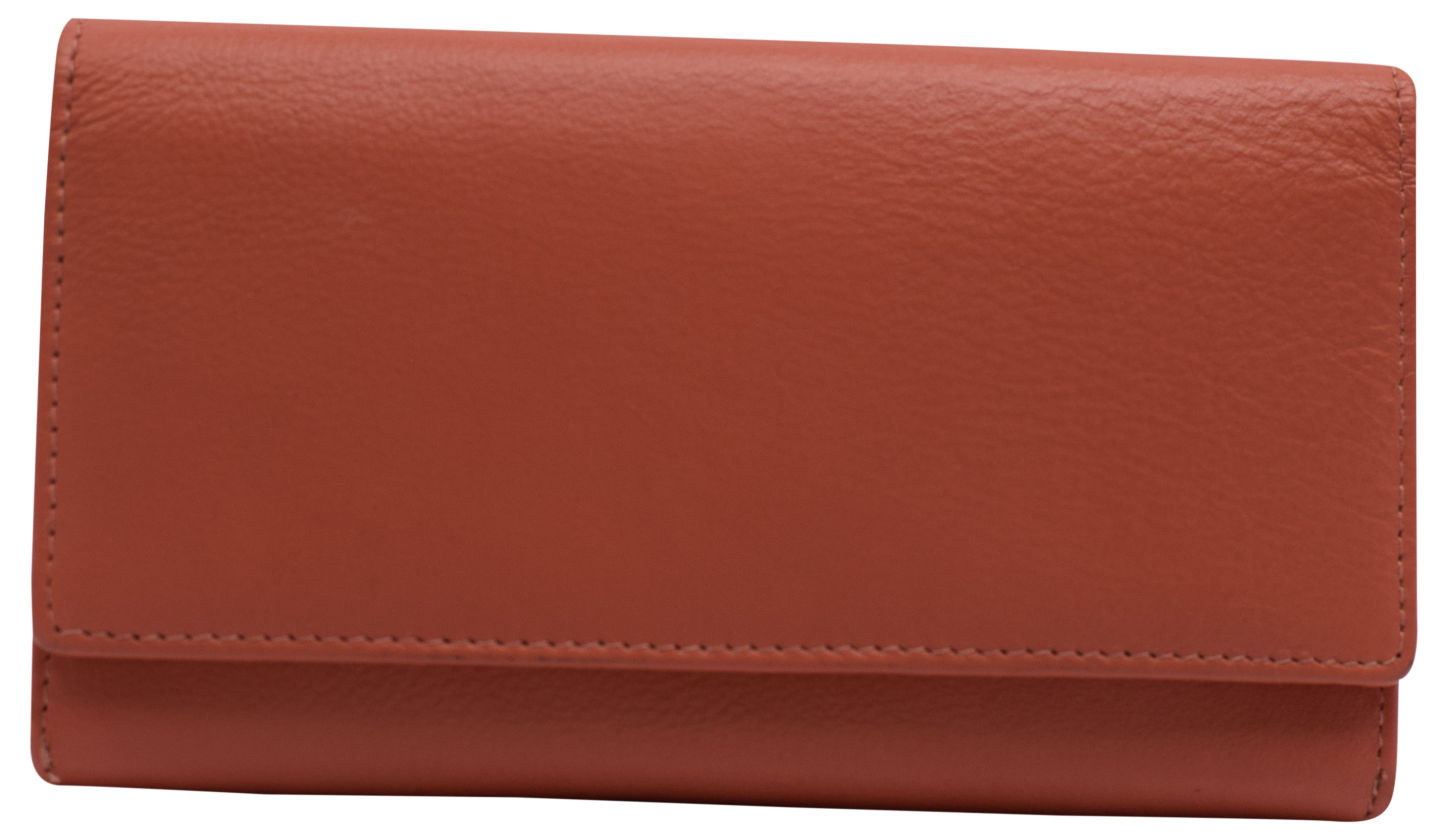 Womens RFID Genuine Leather Wallet Clutch Zip Around Checkbook ...