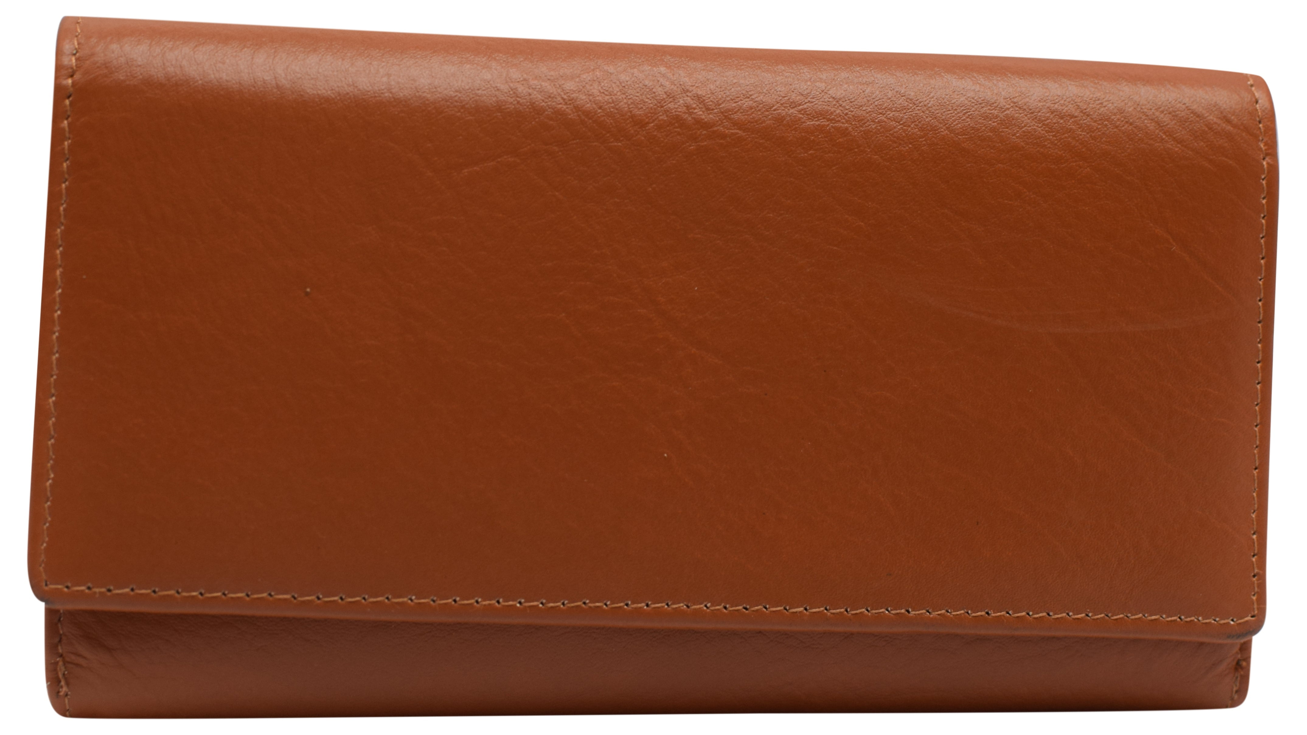 Womens RFID Genuine Leather Wallet Clutch Zip Around Checkbook ...