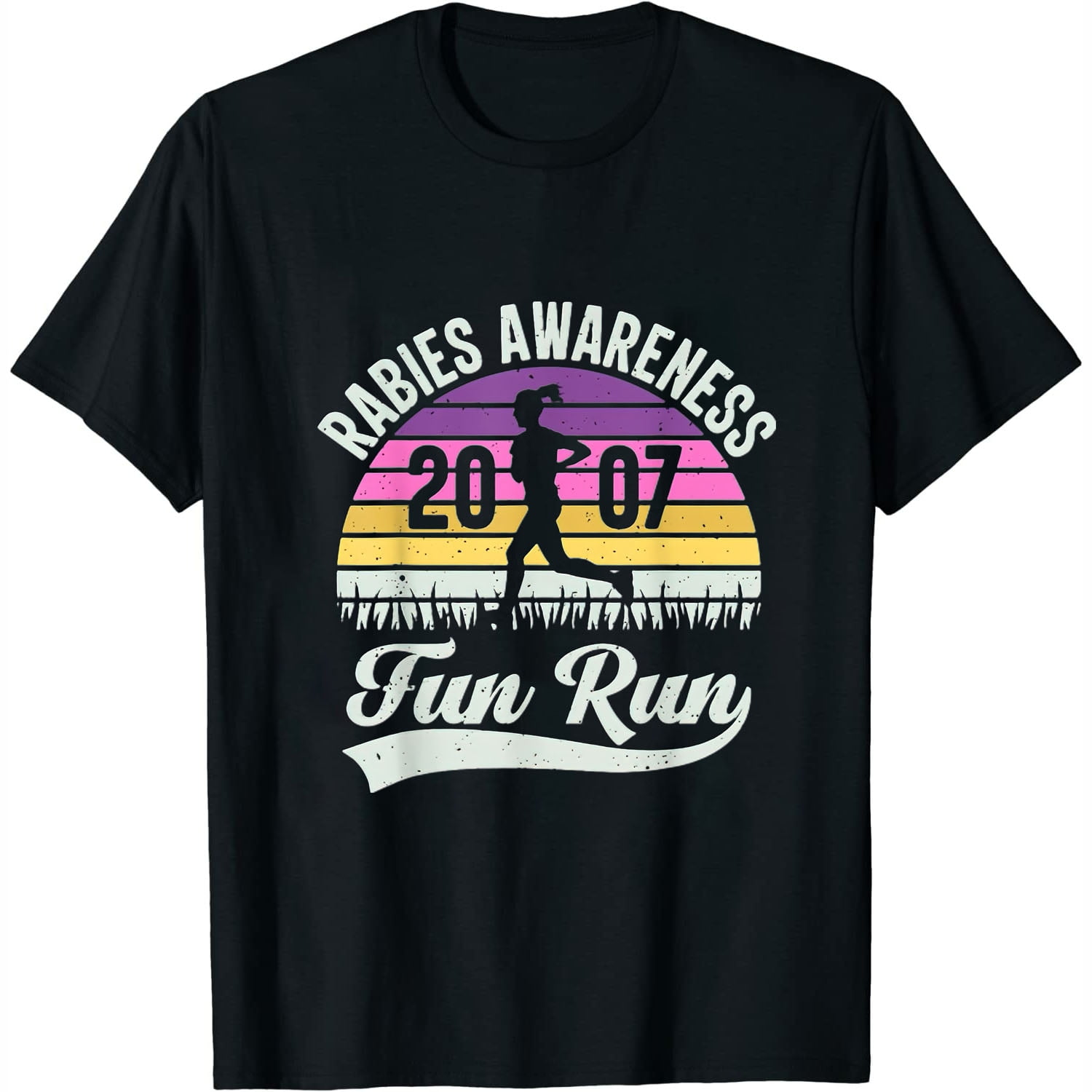 Womens Rabies Awareness Fun Run Funny TV Comedy Running T-Shirt Black ...