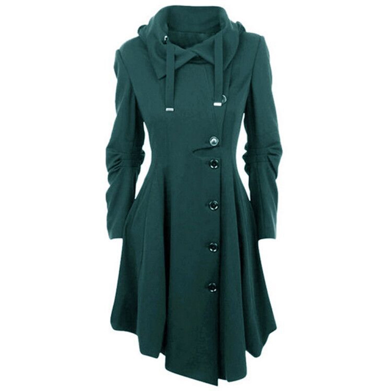 Womens Rain Jackets Faux Wool Warm Slim Coat Jacket Thick-Parka ...