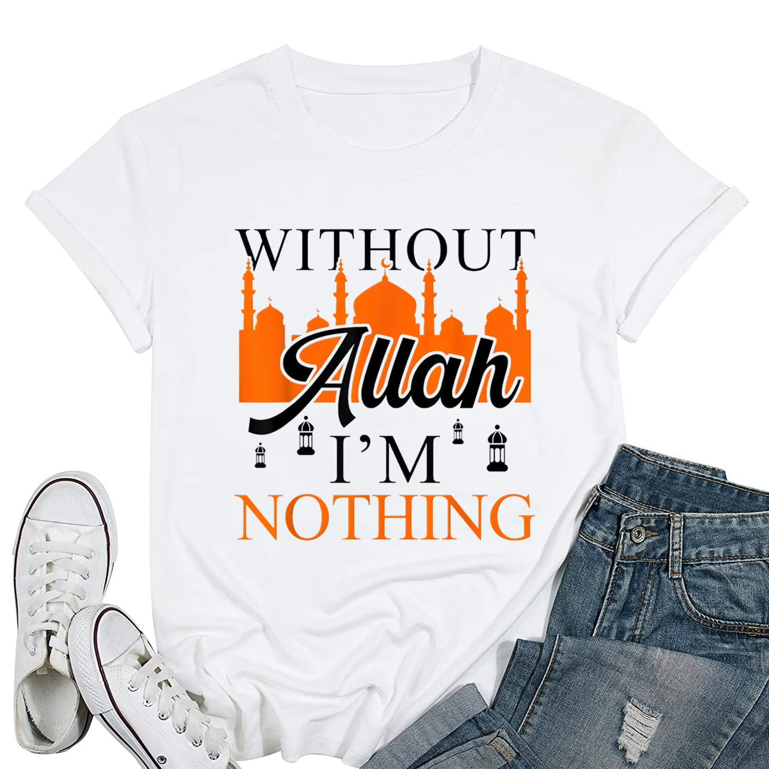 Womens Ramadan I'm Nothing Mecca Quran Ramadan Mubarak Islam T-Shirt ...