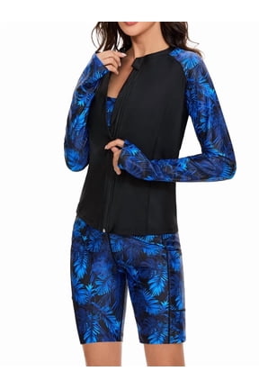 Women's Rash Guard Swimsuits with UV Protection for Active Beach Days