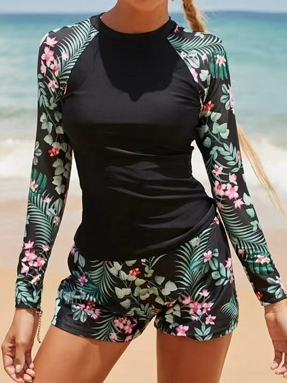 Alaza Womens Upf 50 Rash Guard Butterfly In Shiny Long Sleeve Uv