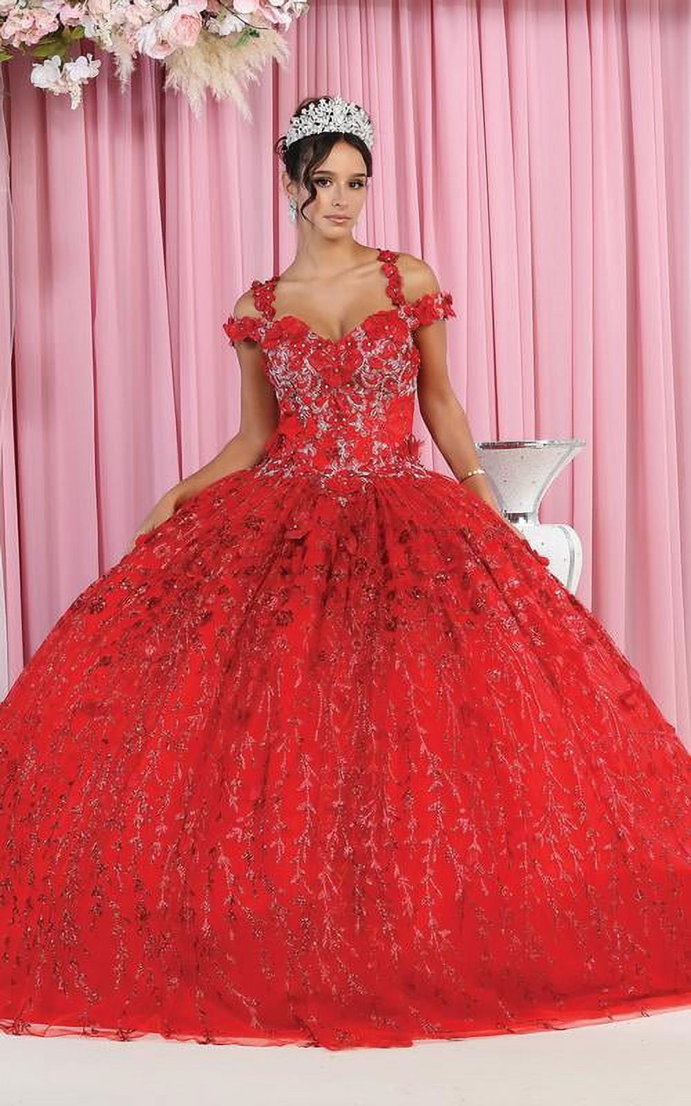 Womens Red Pageant Quince Party Sweet 16 Long Sweetheart Cold Shoulder ...