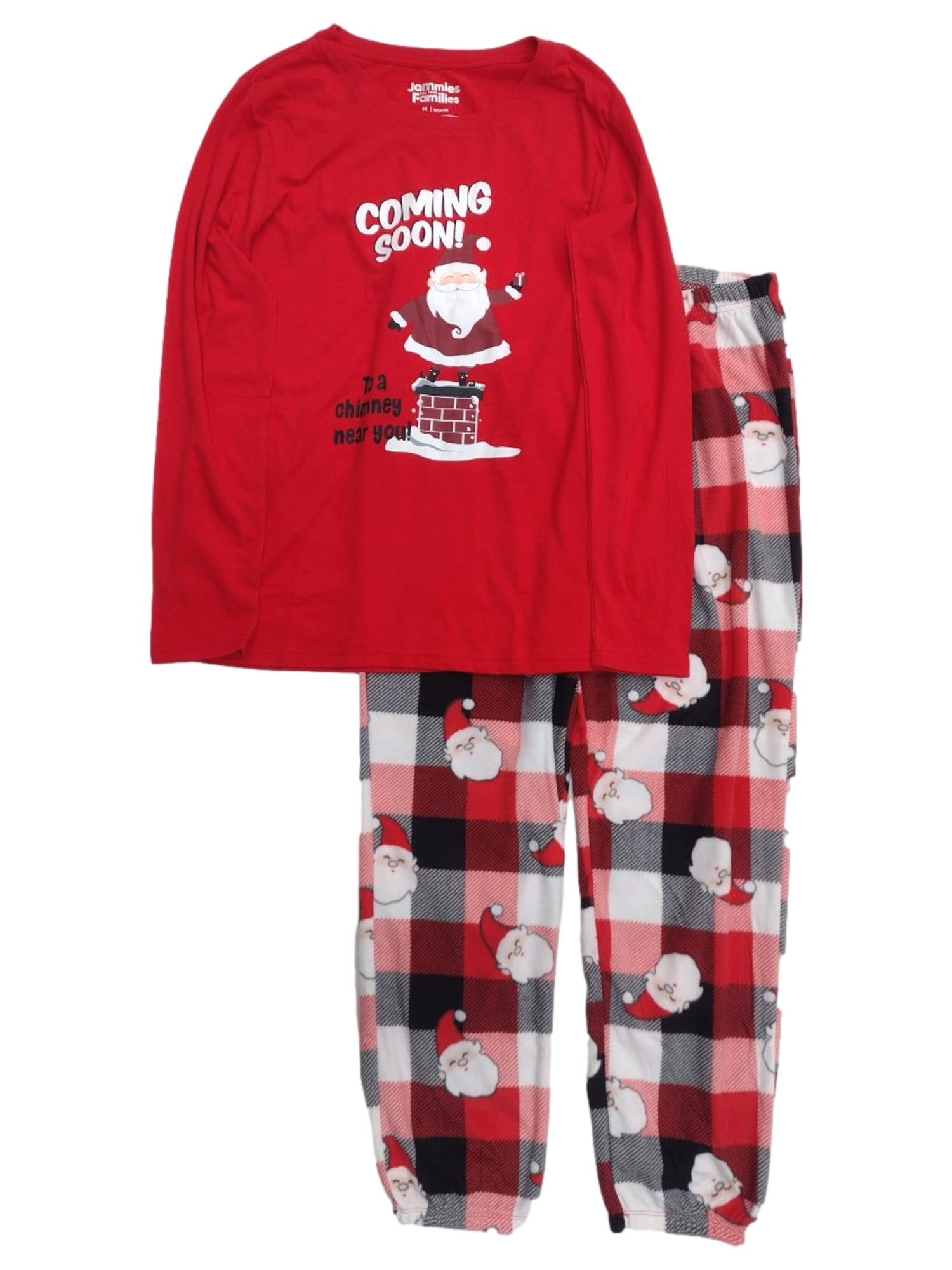 Womens Red Santa Claus Coming Soon Christmas Holiday Pajamas Sleep Set ...