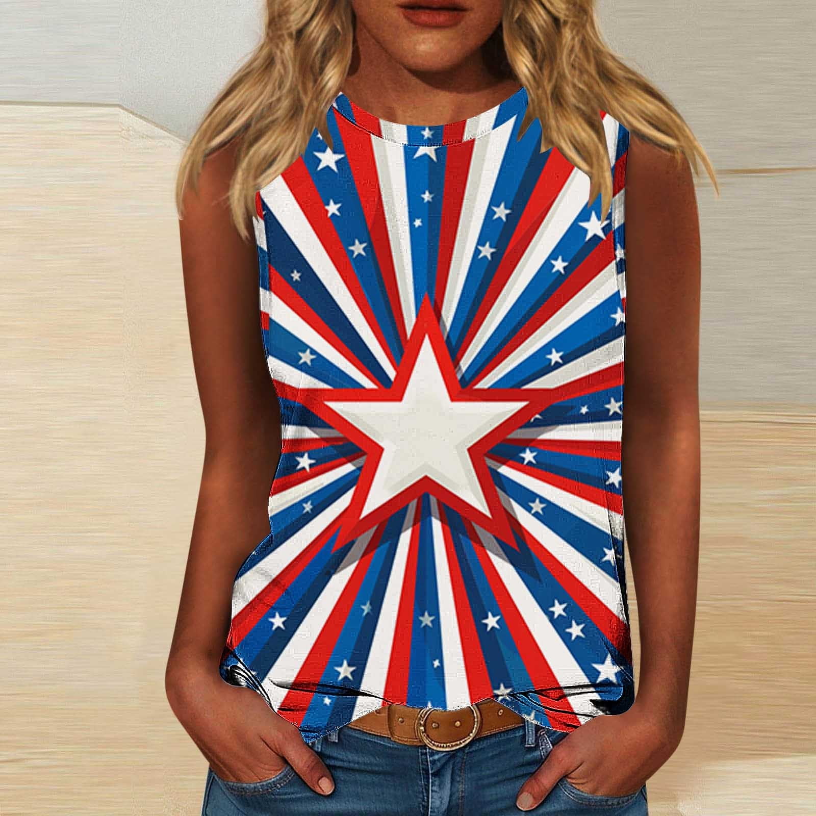 Womens Red White and Blue Tank Top Fourth of July Tank Fourth of July ...