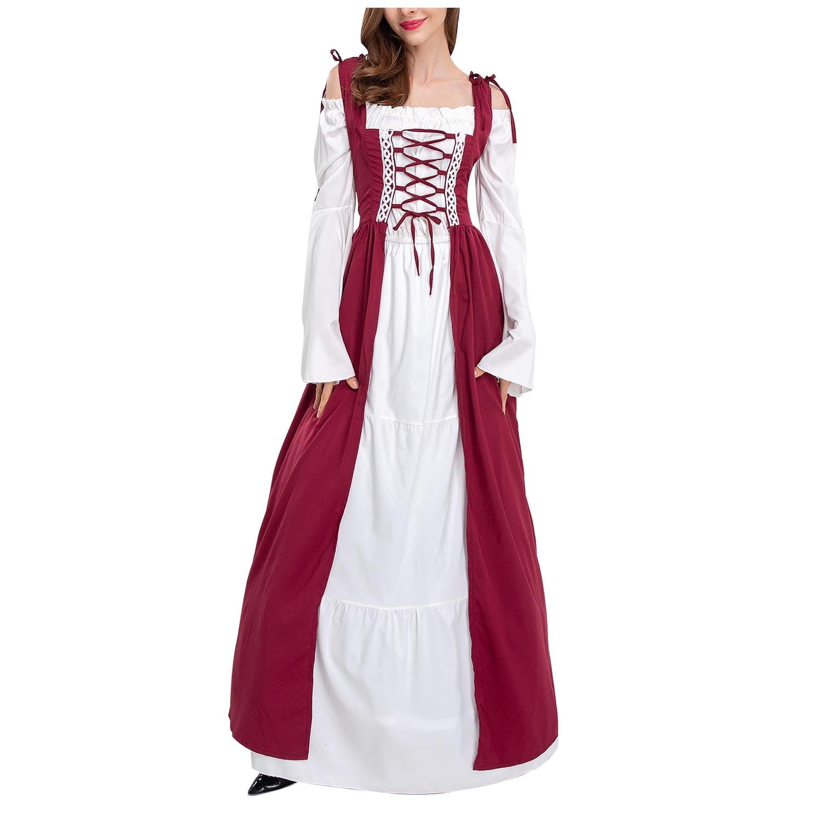 Womens Renaissance Dresses Costume Medieval Irish Over Dress And
