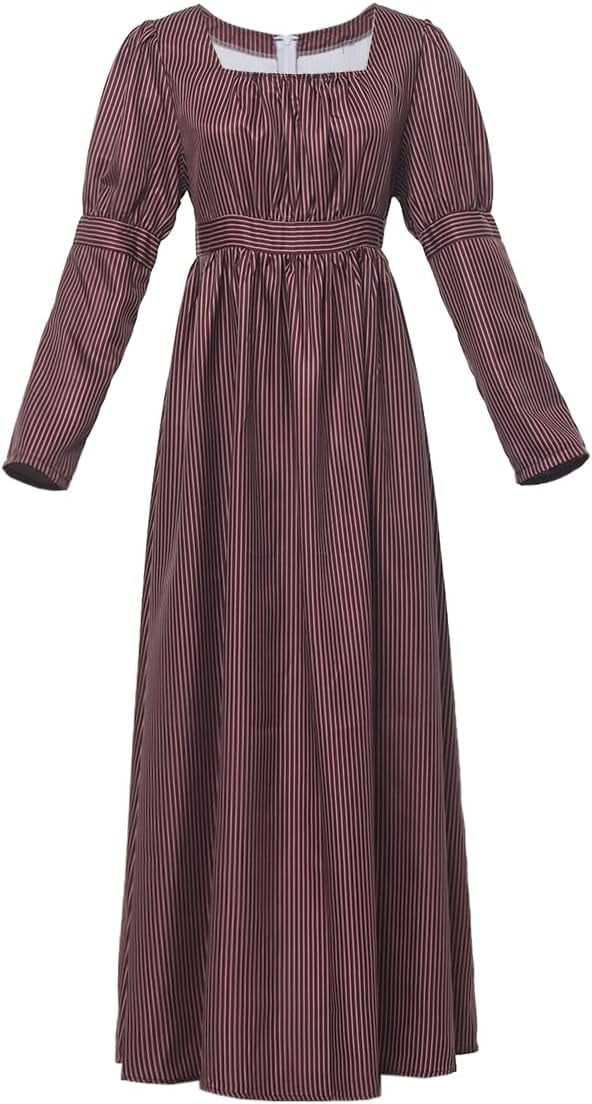 Womens Renaissance Medieval Peasant Dress Empire Waist Regency Era Ball ...