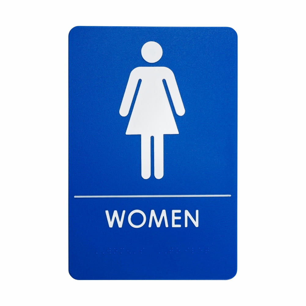 Womens Restroom Sign, ADA-Compliant Bathroom Door Sign for Offices ...