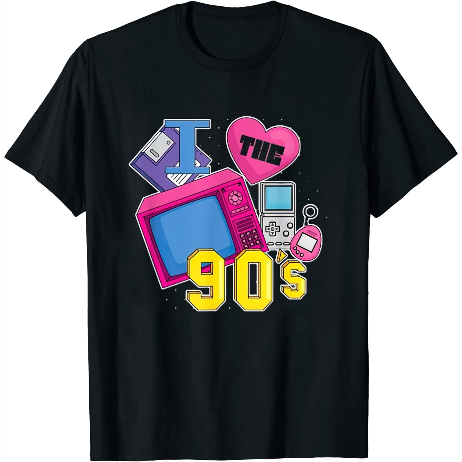 Womens Retro 90S Nineties Era - Classic Vintage I Love The 1990S T-Shirt Black Small - Walmart.com
