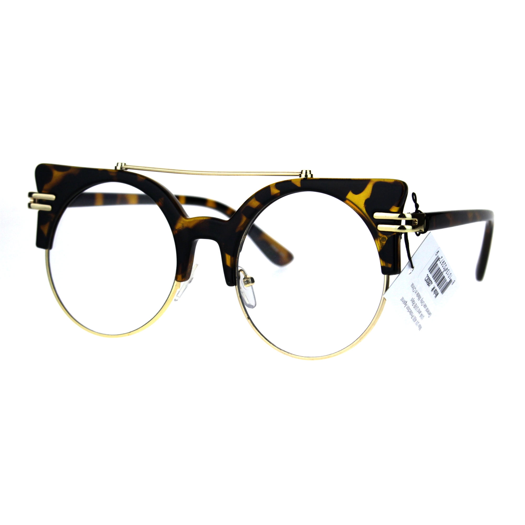 Womens Retro Half Rim Round Mid Century Vintage Style Eye Glasses ...