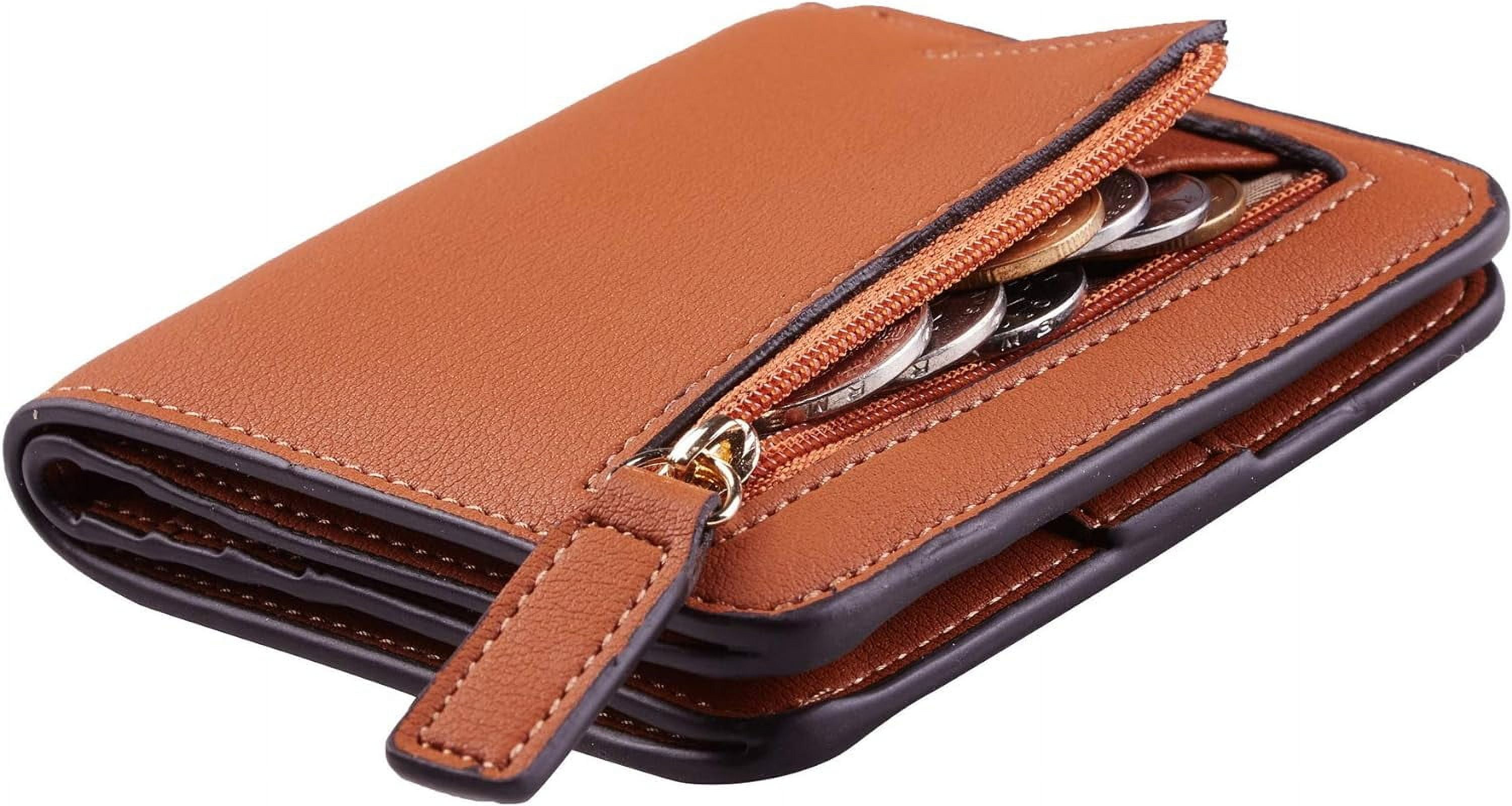 Womens Rfid Blocking Small Compact Bifold Luxury Genuine Leather Pocket ...