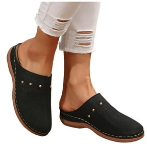 Ecetana Women's Summer Clogs, Breathable PU Leather, Closed Toe ...