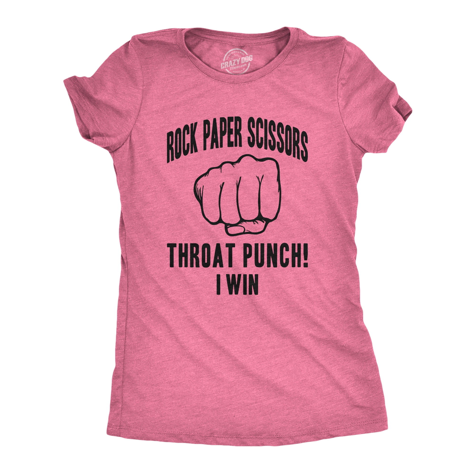 Womens Rock Paper Scissors Throat Punch T shirt Funny Sarcastic Humor ...