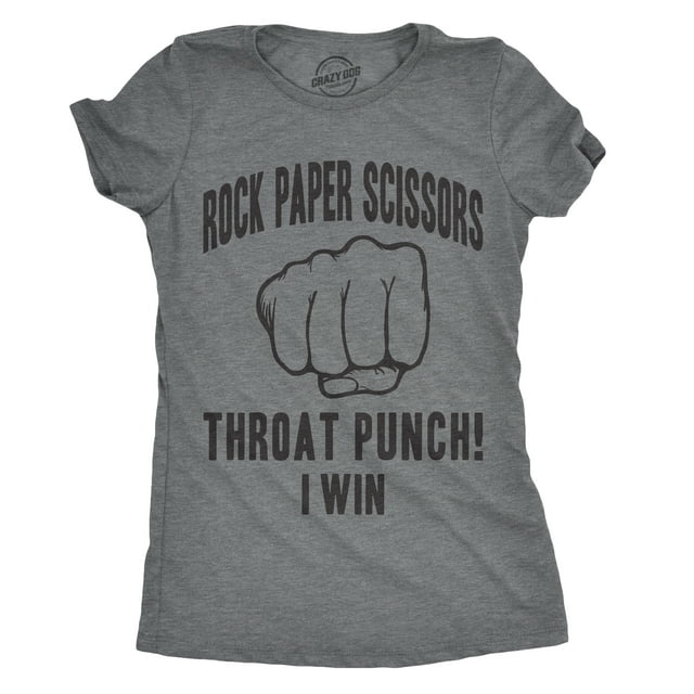 Womens Rock Paper Scissors Throat Punch T shirt Funny Sarcastic Humor ...