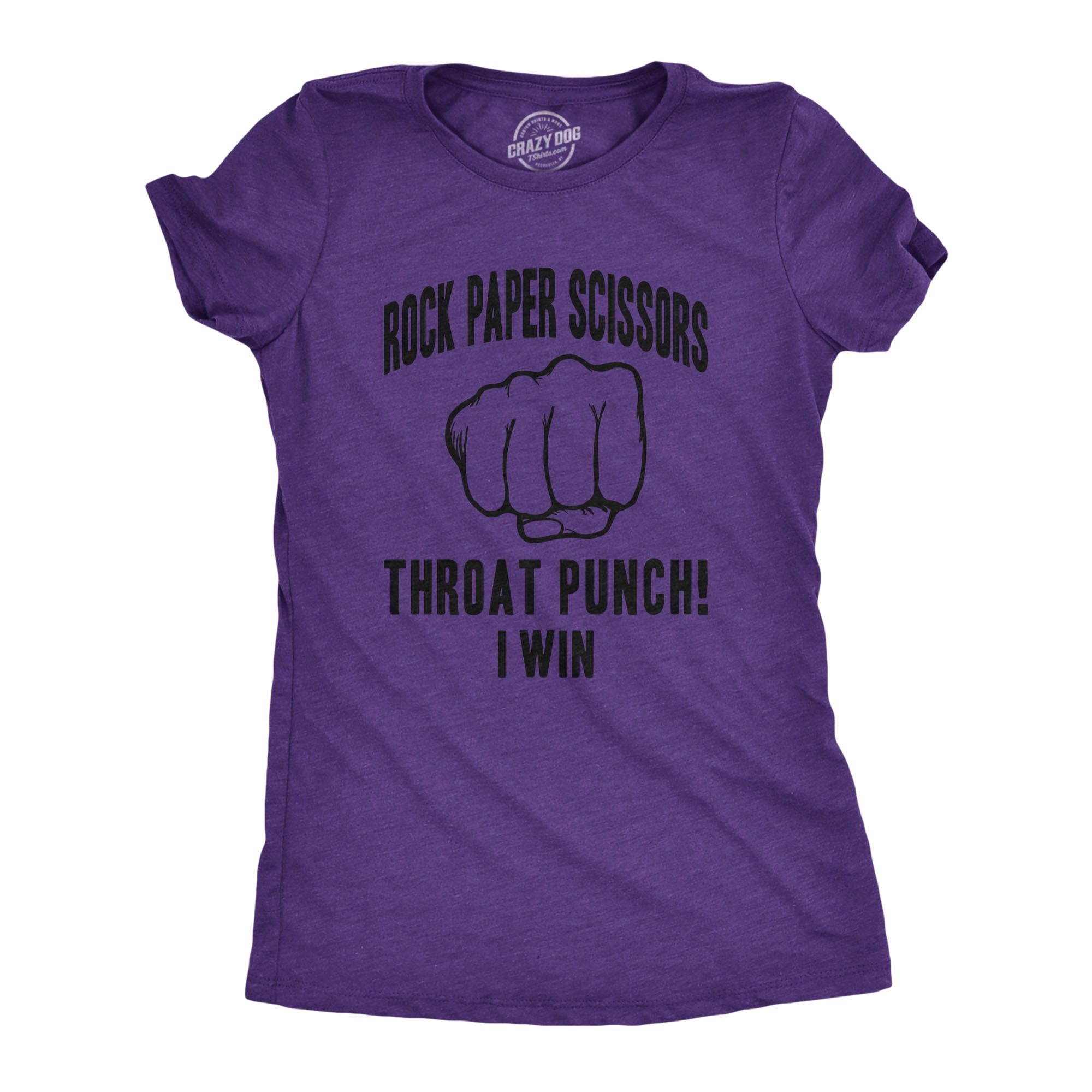 Womens Rock Paper Scissors Throat Punch T shirt Funny Sarcastic Humor ...