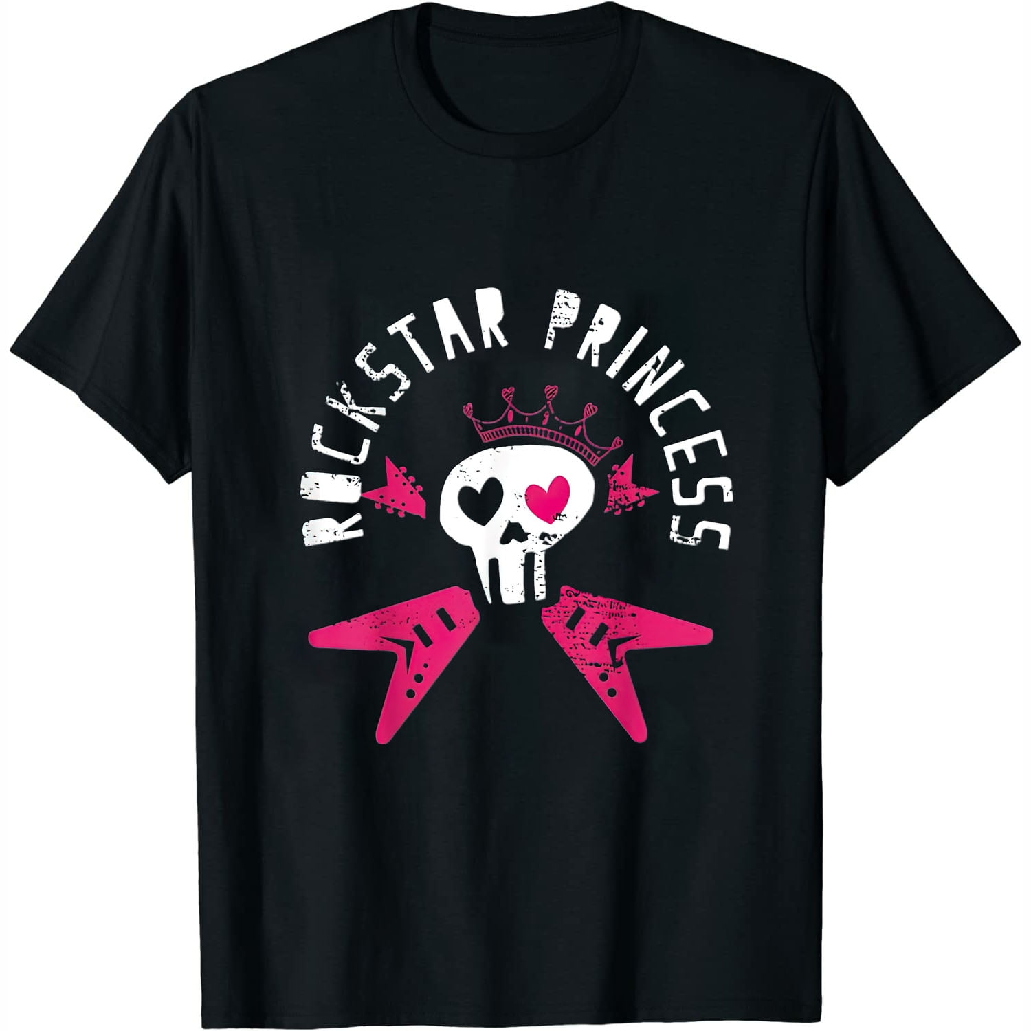 Womens Rockstar Princess Shirt, Rocker Tee, Rock and Roll T-Shirt Black ...