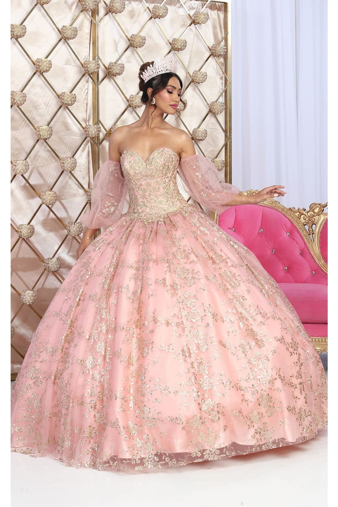 Womens Rose Gold Prom Pageant Quince Party Long Sweetheart Neck ...