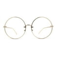 Womens Round Circle Lens Rimless Hippie Metal Rim Eyeglasses Gold ...
