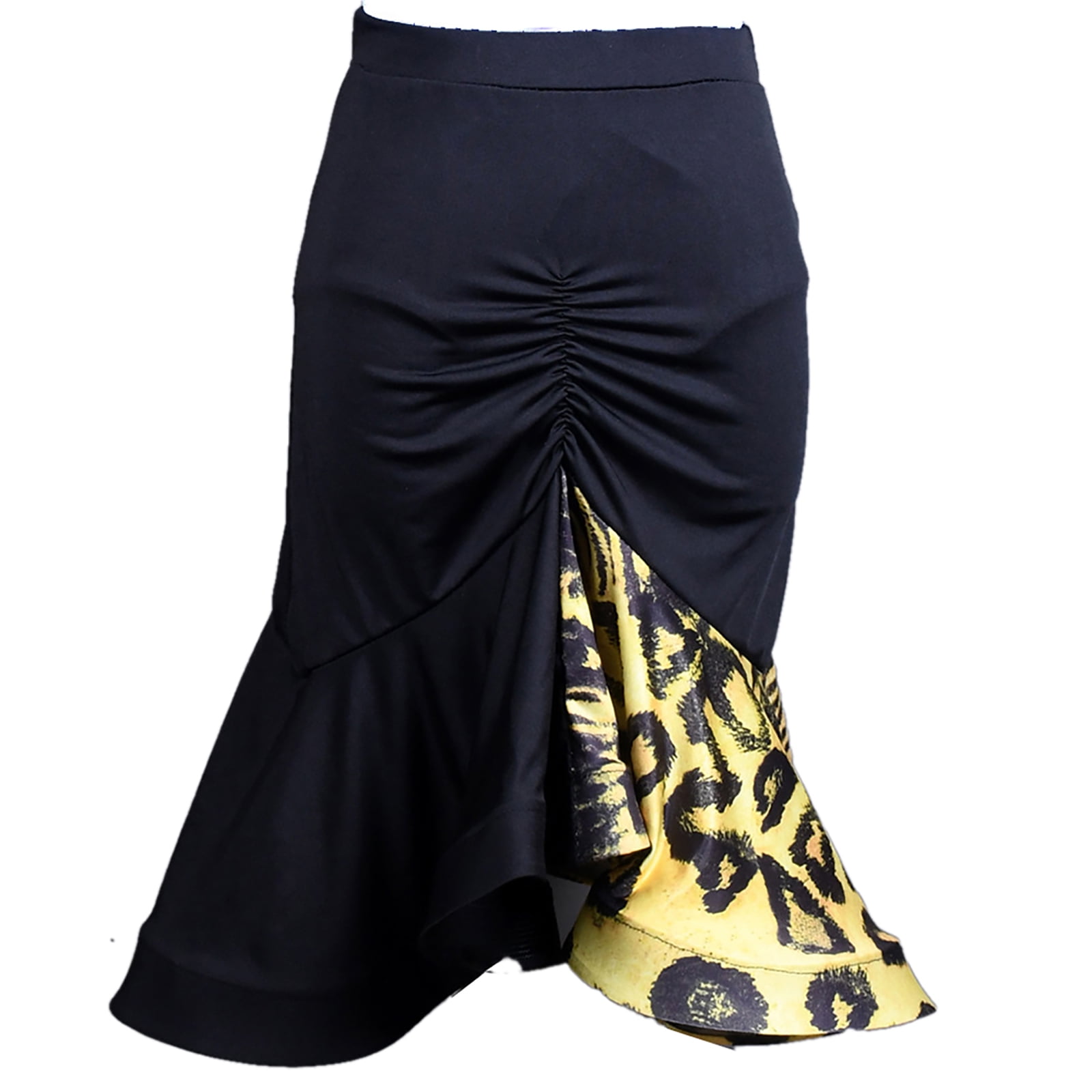 Womens Ruched Contrasting Ruffle Latin Argentine Tango Salsa Dance ...