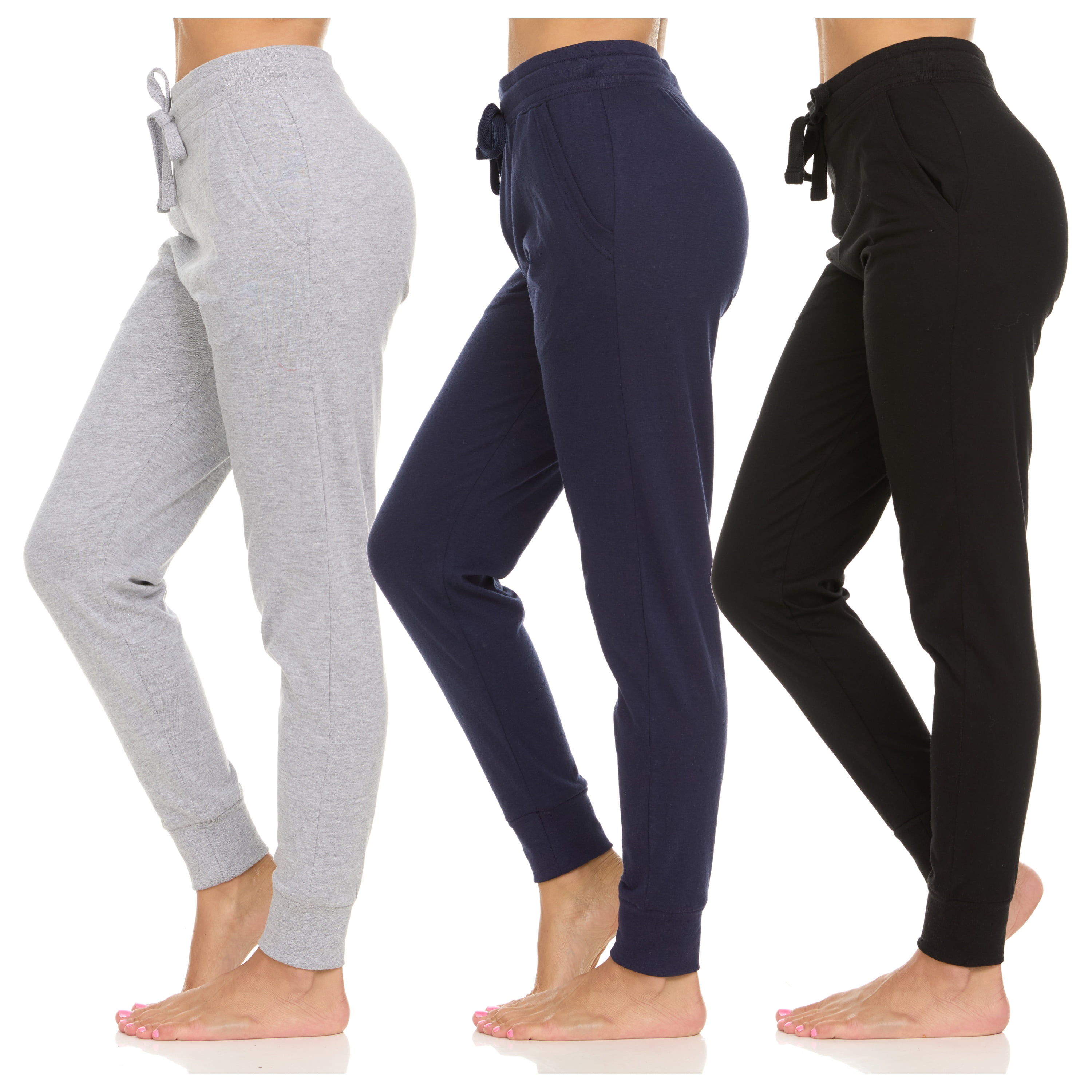 Womens Running Workout Yoga Leggings with Pockets and Ealstic Cuff ...