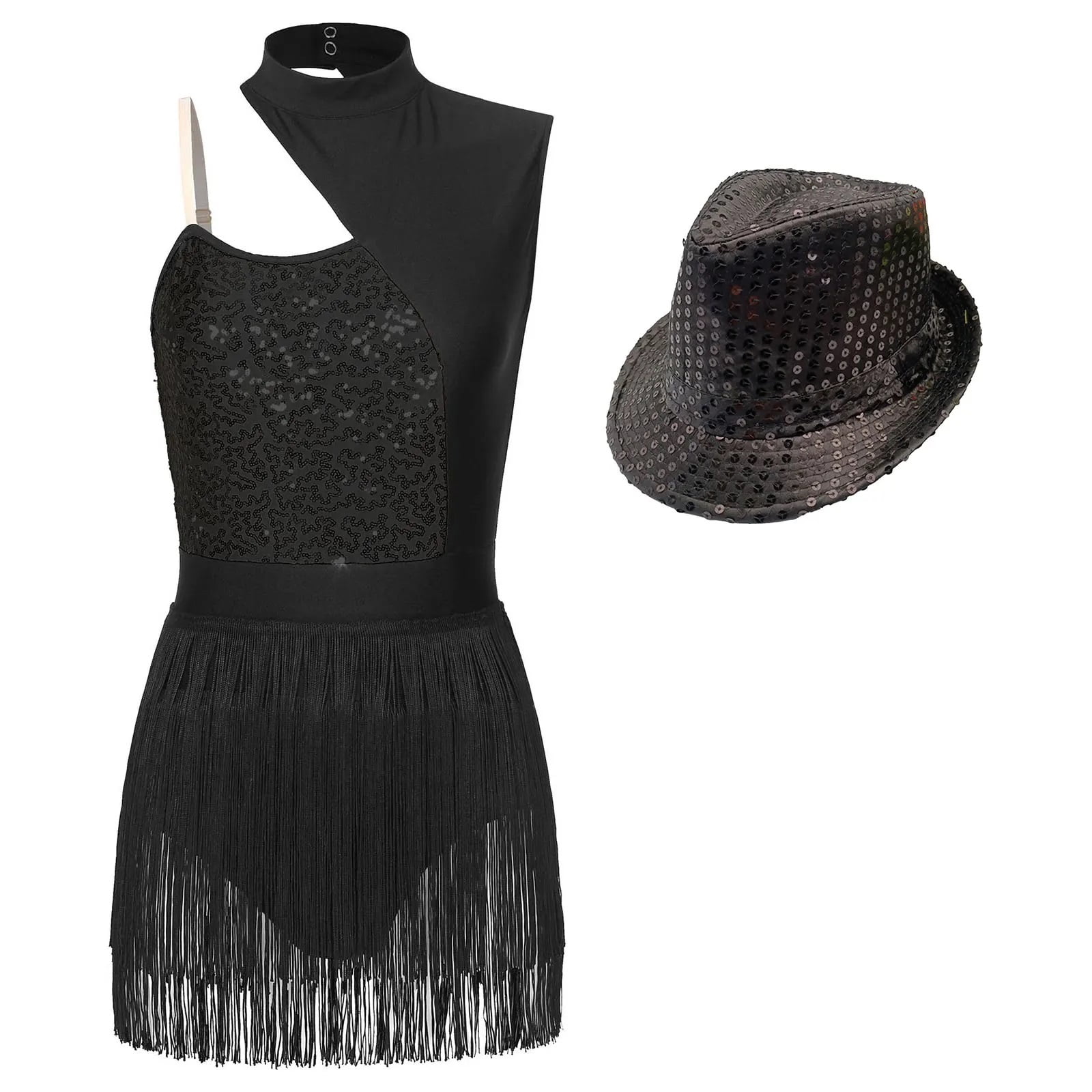 Womens Samba Tango Jazz Latin Dance Performance Costume Sleeveless ...