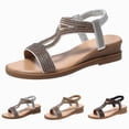 Womens Sandals Dressy Summer Comfortable Bohemian Flat Slip on Elastic ...