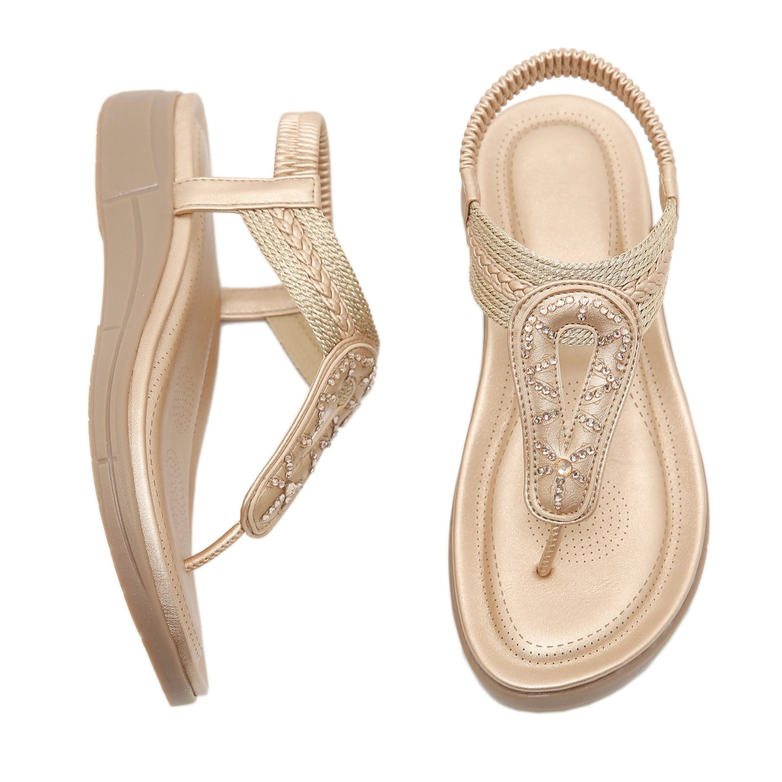 Womens Sandals Sandals for Women 2025 Elastic Strappy String Thong ...