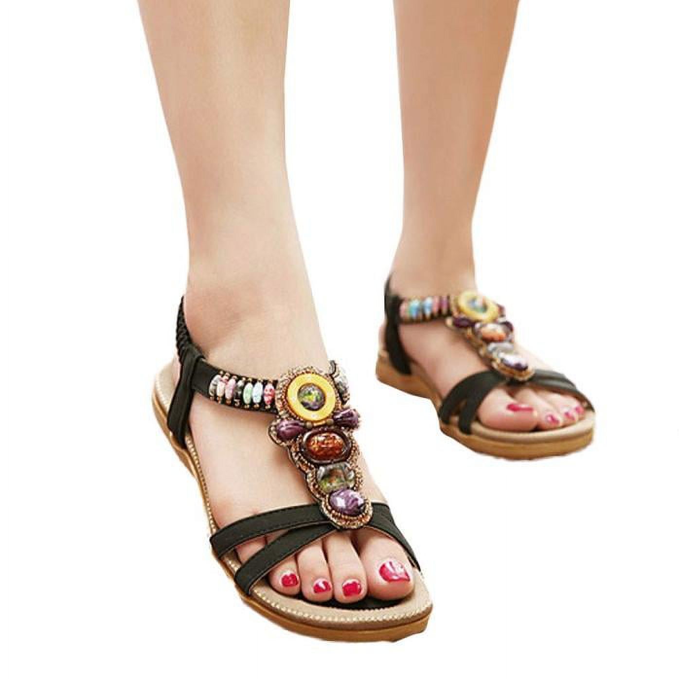 Womens Sandals Shoes Comfort Walking Slip on Casual Summer Beach Shoes ...